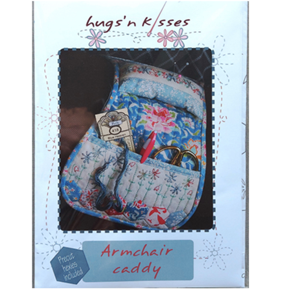 Armchair Caddy sewing supplies holder EPP embroidery Hugs 'N Kisses pa ...