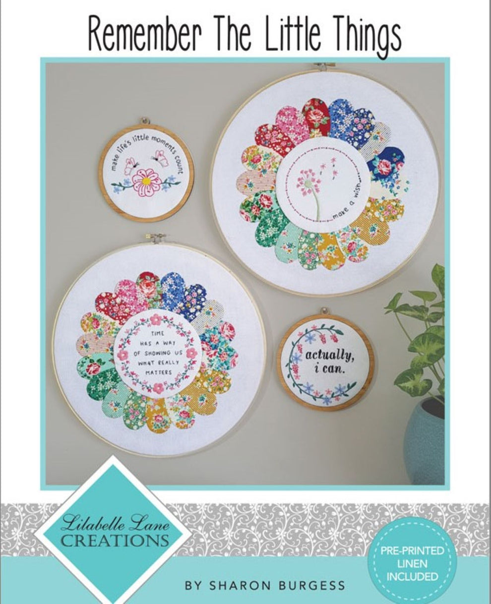 Remember the Little Things pre-printed embroidery linen Lillabelle Lan ...