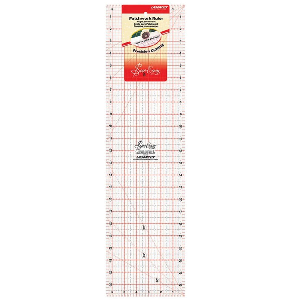 Quilter's Ruler 24 inch x 6.5 inch rectangle for accurate cutting patc ...