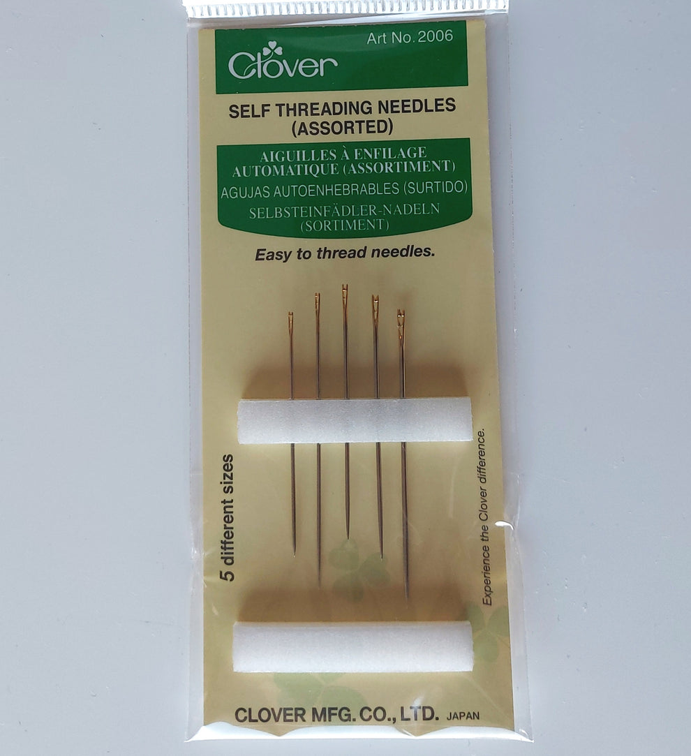Clover gold eye self threading needles assorted sizes – Sew Pieceful